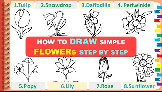 How to draw flowers step by step - Proshikkhon